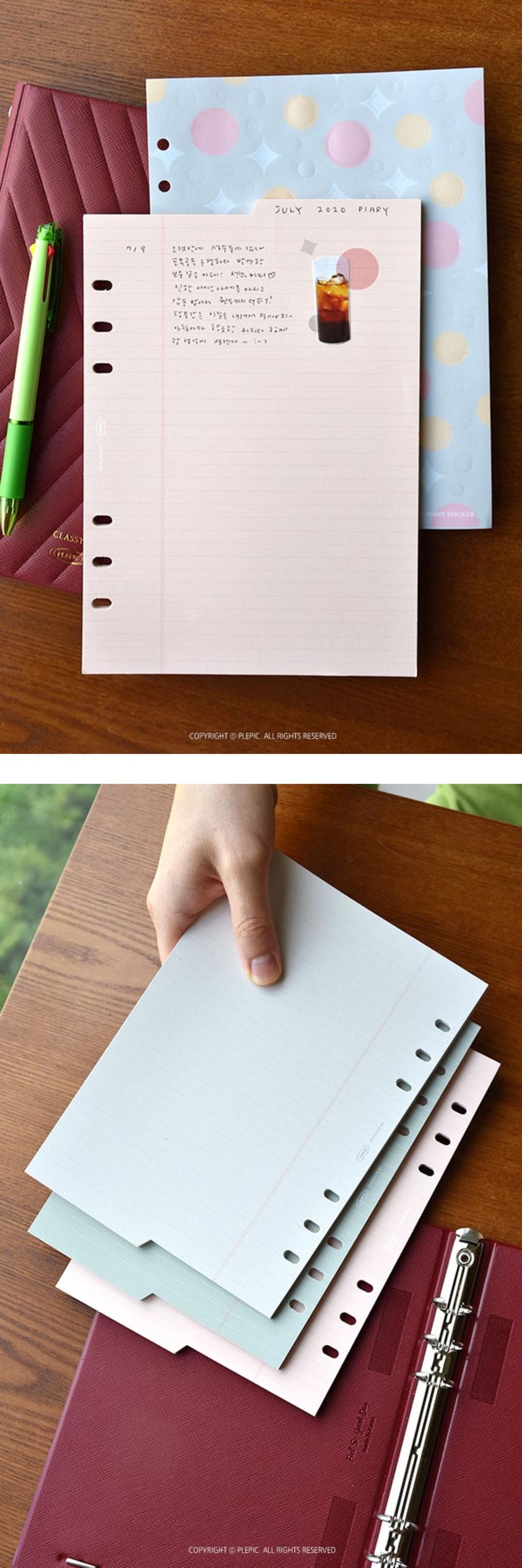 A5 6 Ring Tab Index Pad [14 Types] A5 Planner Refills W/ Wide Hole ...