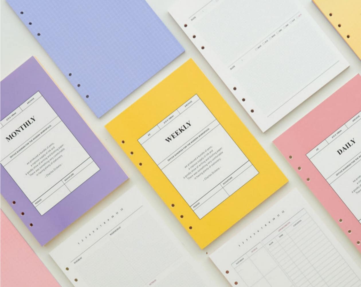A5 6 Ring Tab Index Pad [3 Types] A5 Planner Refills | Diary Inserts ...