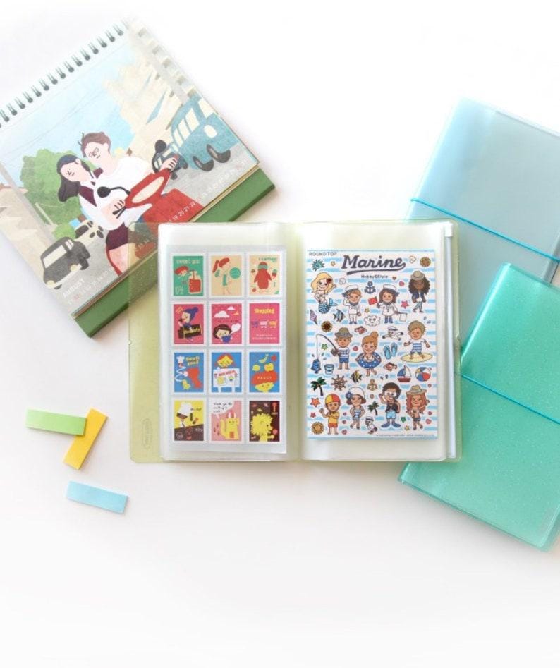 Sticker Storage Album Postcard Collection Binder Sticker Storage Book ...