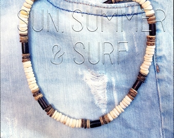 Collier style surfeur/surf homme/femme perles Pierre naturelle - Etsy ...
