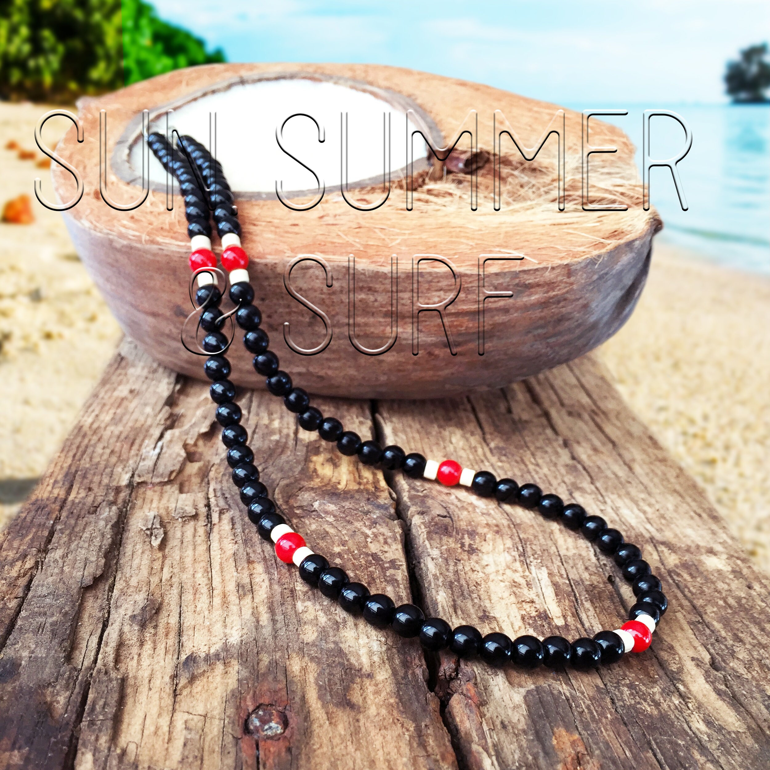 Surf Necklace - Necklace for Men - Surfer Style Necklace - Onyx Jewelry ...
