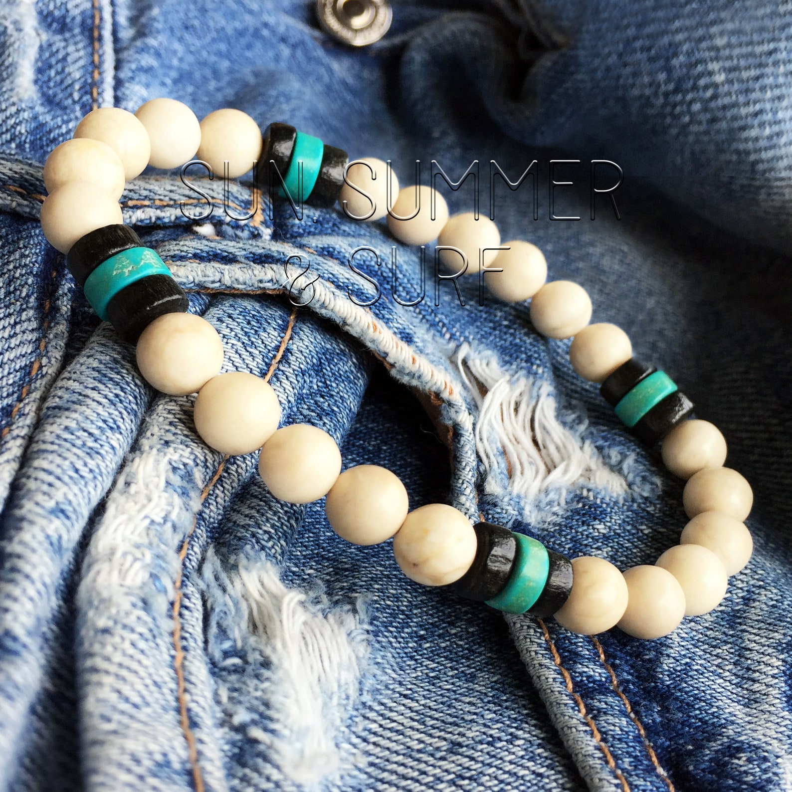 Surf Bracelet Surfer Style Bracelet Beaded Bracelet - Etsy UK