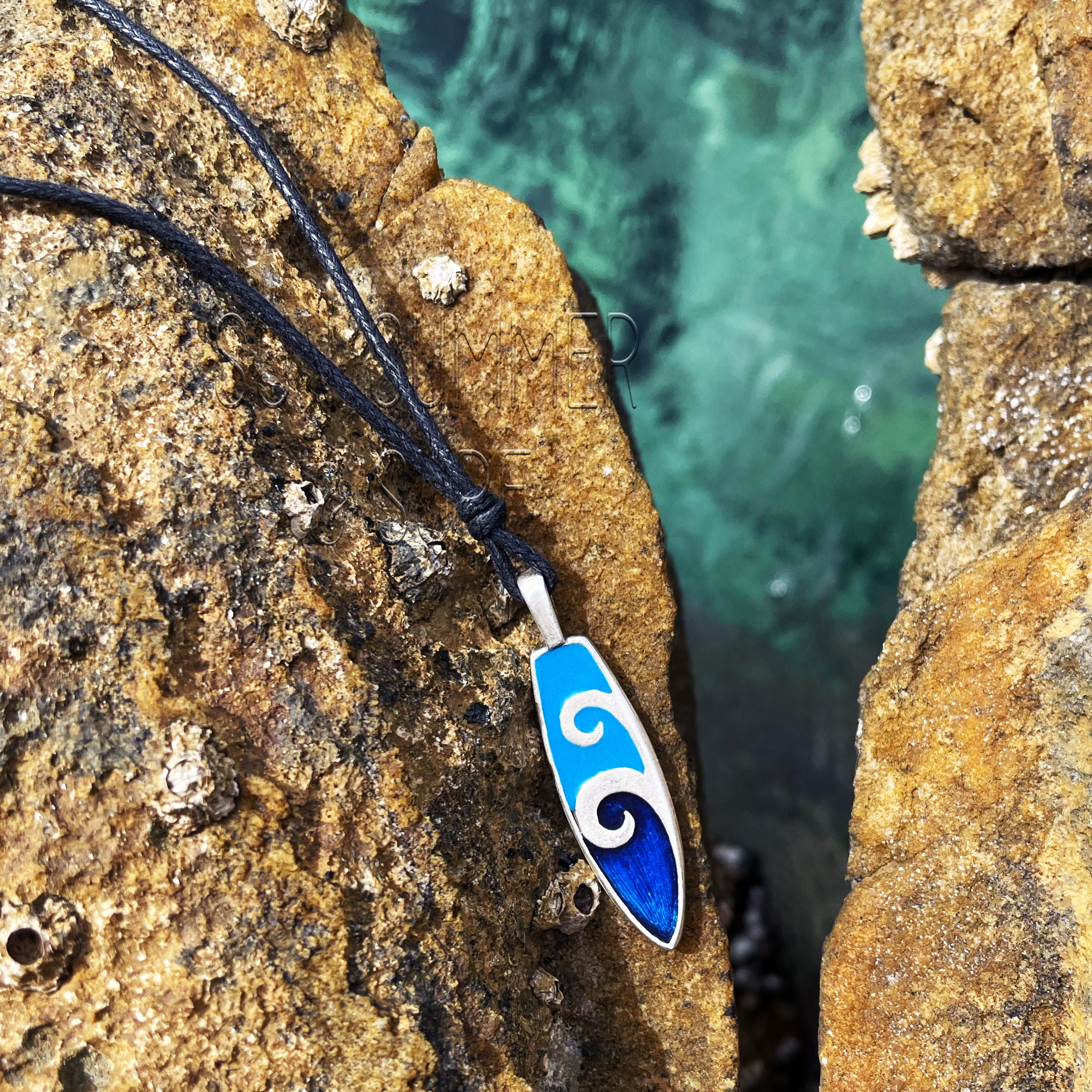 Surfboard Necklace - Surfer Necklace - Surfboard Charm Pendant - Blue ...