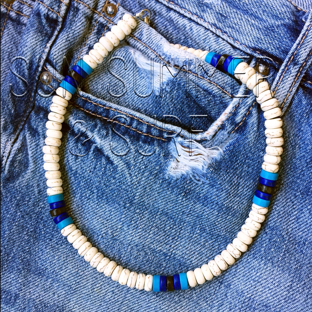 Surf Necklace - Mens Necklace - Surfer Style Necklace - Beach Jewelry ...