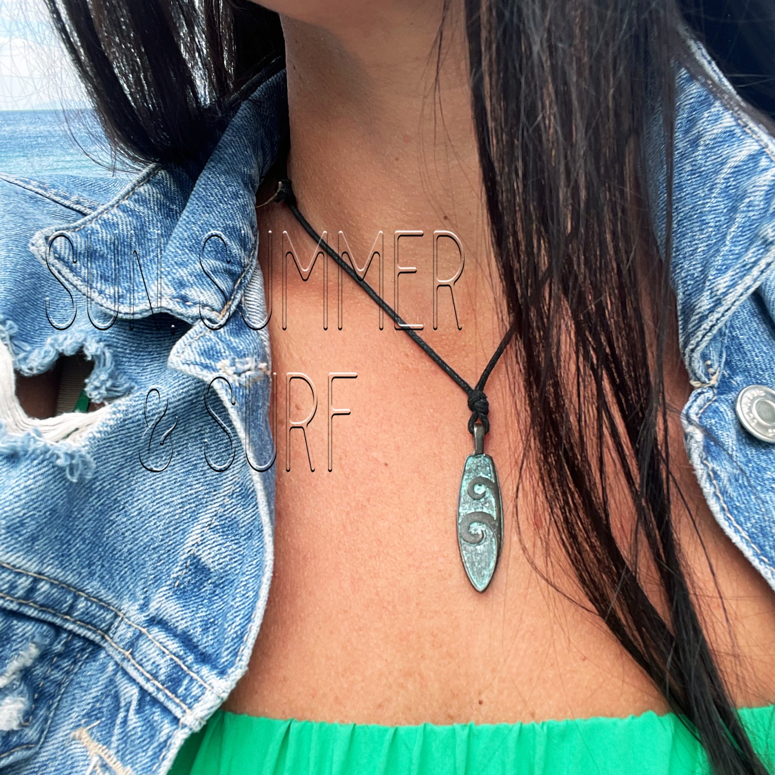 Mens Surfer Necklace - Necklaces for Women - Minimalist Necklace - Surf ...