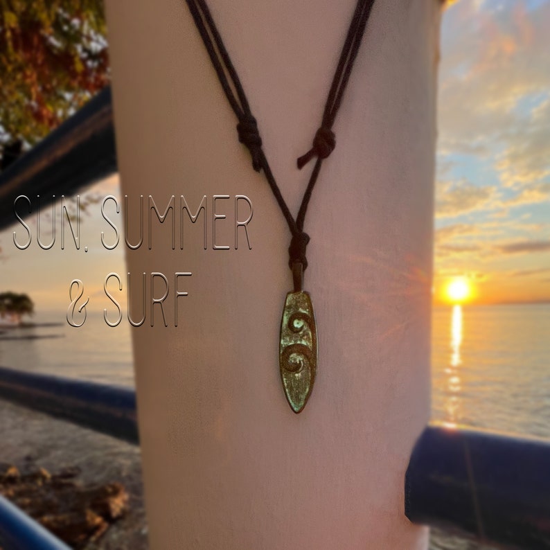 Mens Surfer Necklace - Necklaces for Women - Minimalist Necklace - Surf ...