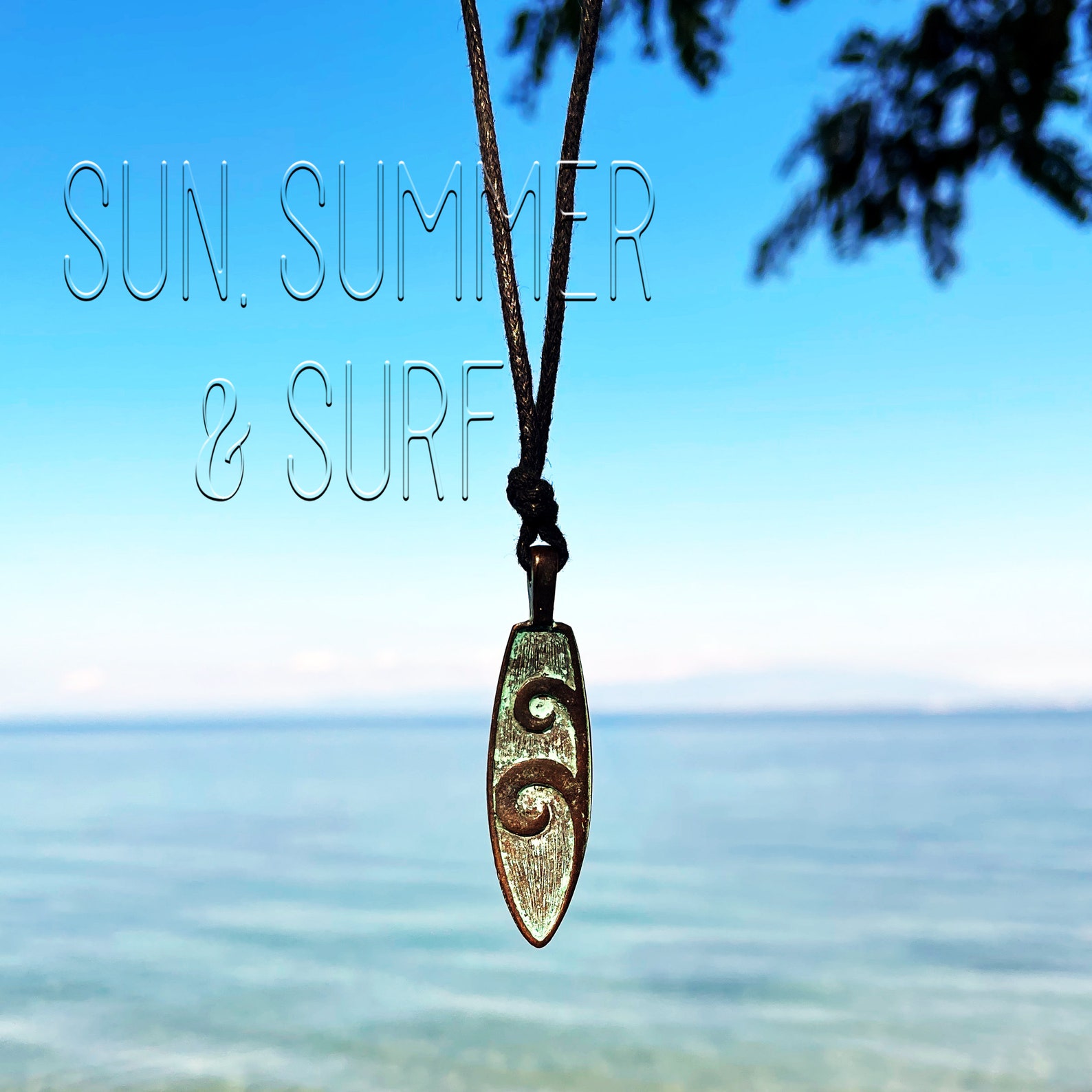 Mens Surfer Necklace - Necklaces for Women - Minimalist Necklace - Surf ...