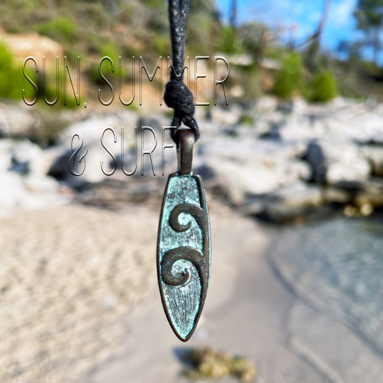 Mens Surfer Necklace - Necklaces for Women - Minimalist Necklace - Surf ...