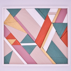 Abstract Geometric Wood Wall Art Geometric Art Abstract Mosaic Abstract ...