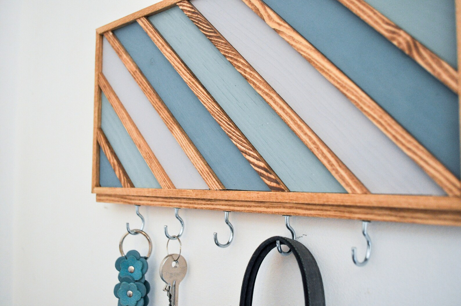 Wooden Key Holder Entryway Hanger Hall Tidy Key Hooks Key - Etsy