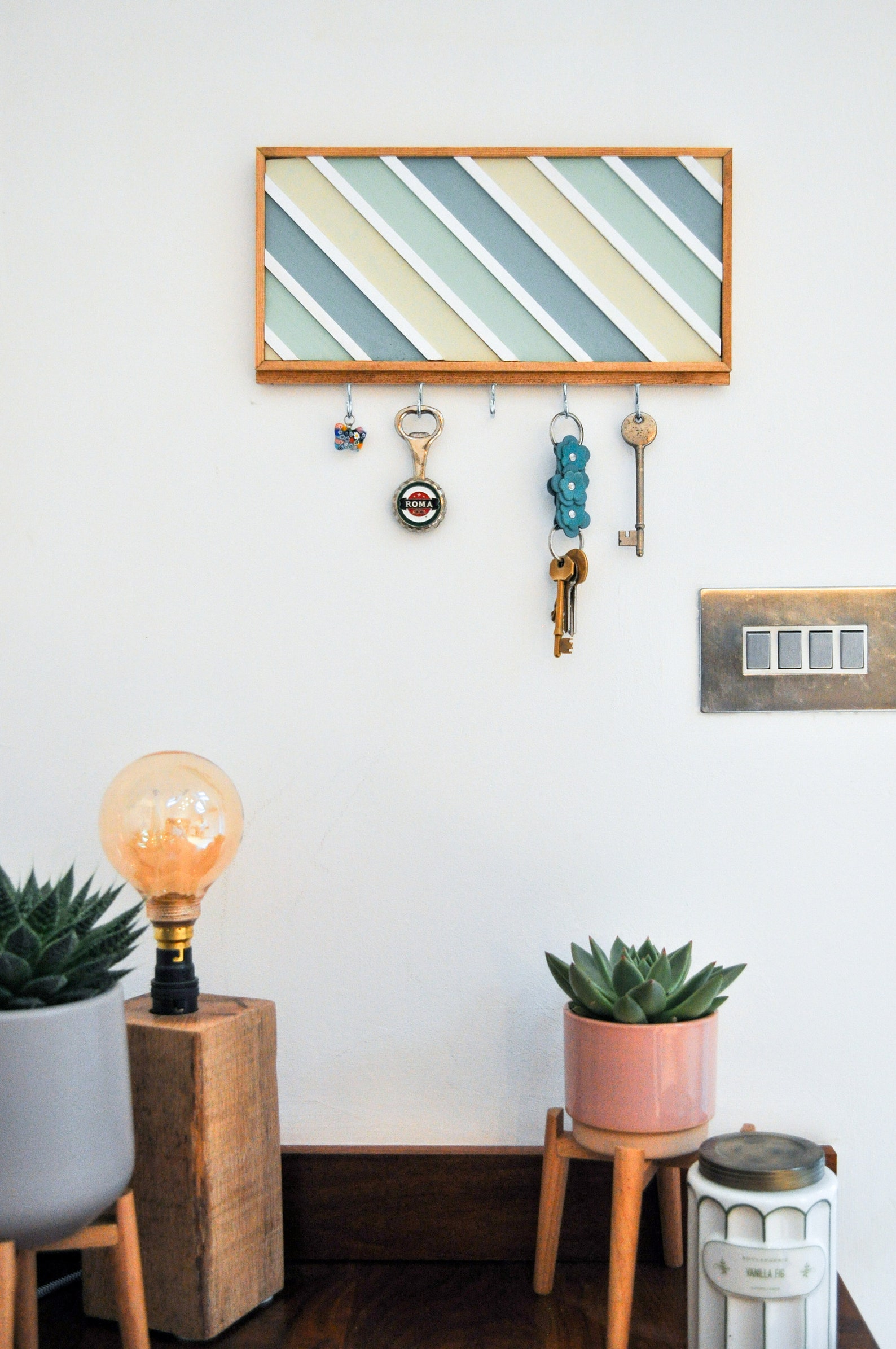 Wooden Key Holder Entryway Hanger Hall Tidy Key Hooks Key - Etsy