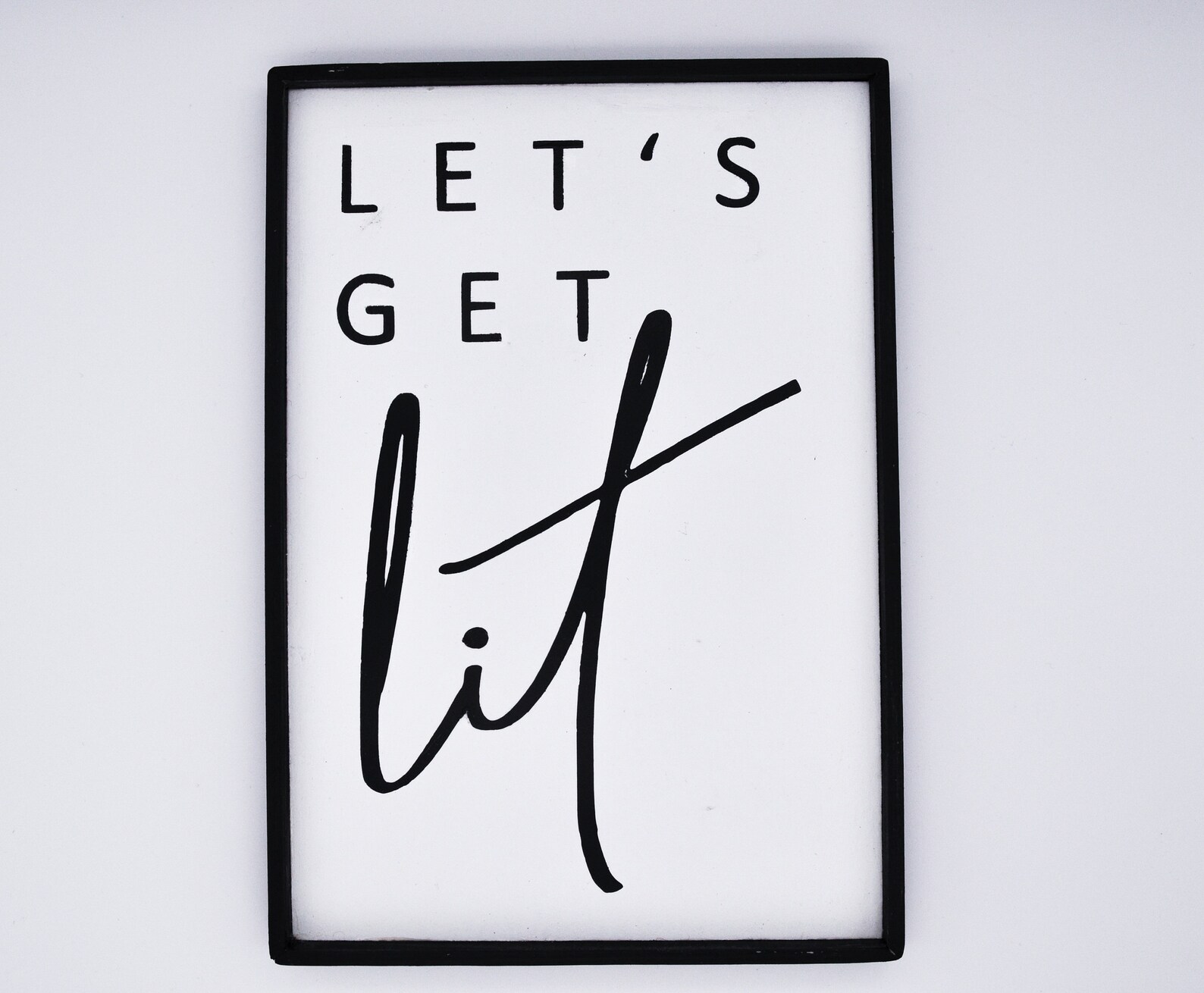 Let's get lit Wood sign Quote block Desk sign Funny gift | Etsy