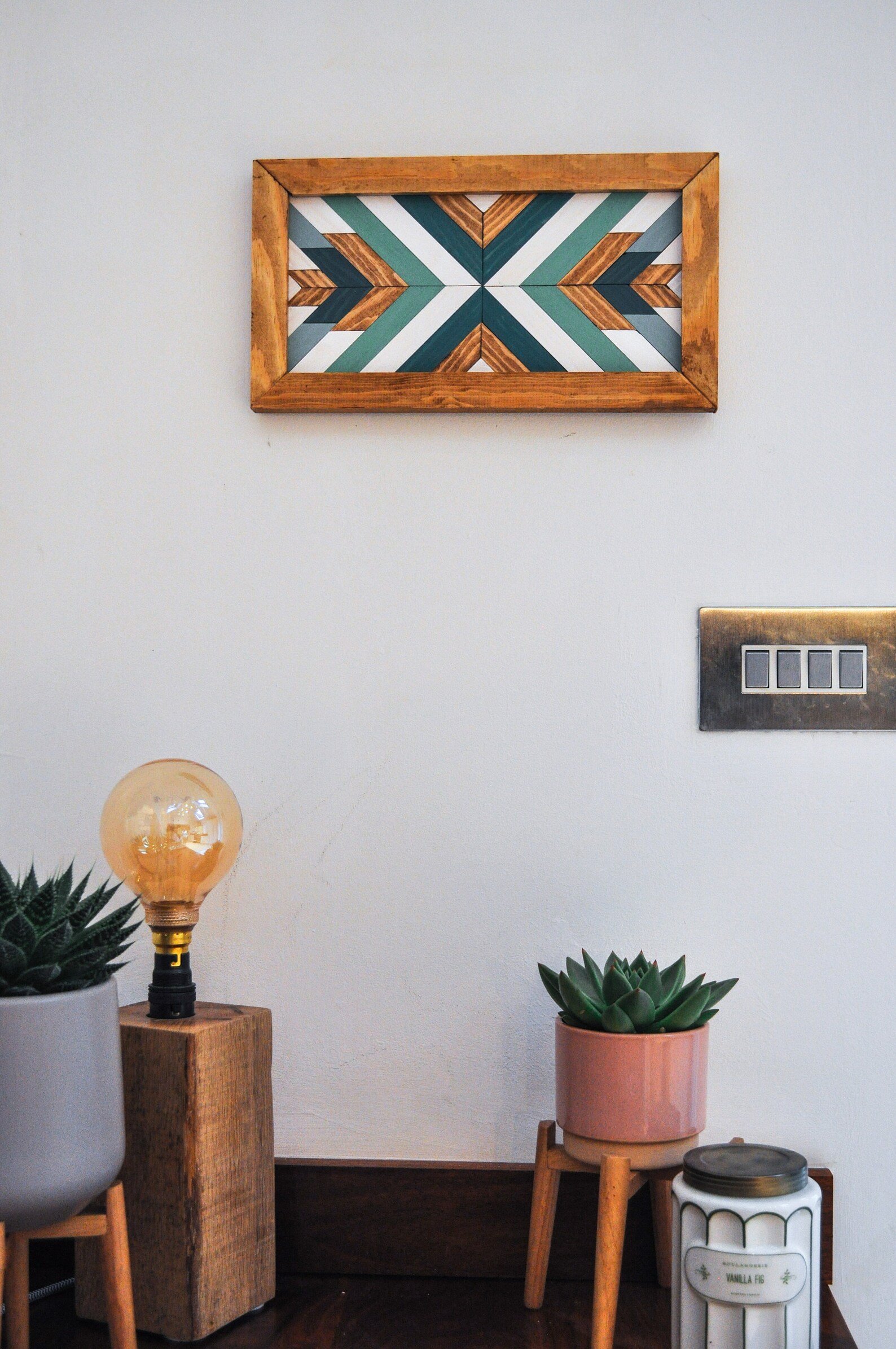 Mosaic wood wall art Geometric art Southwestern art Native | Etsy