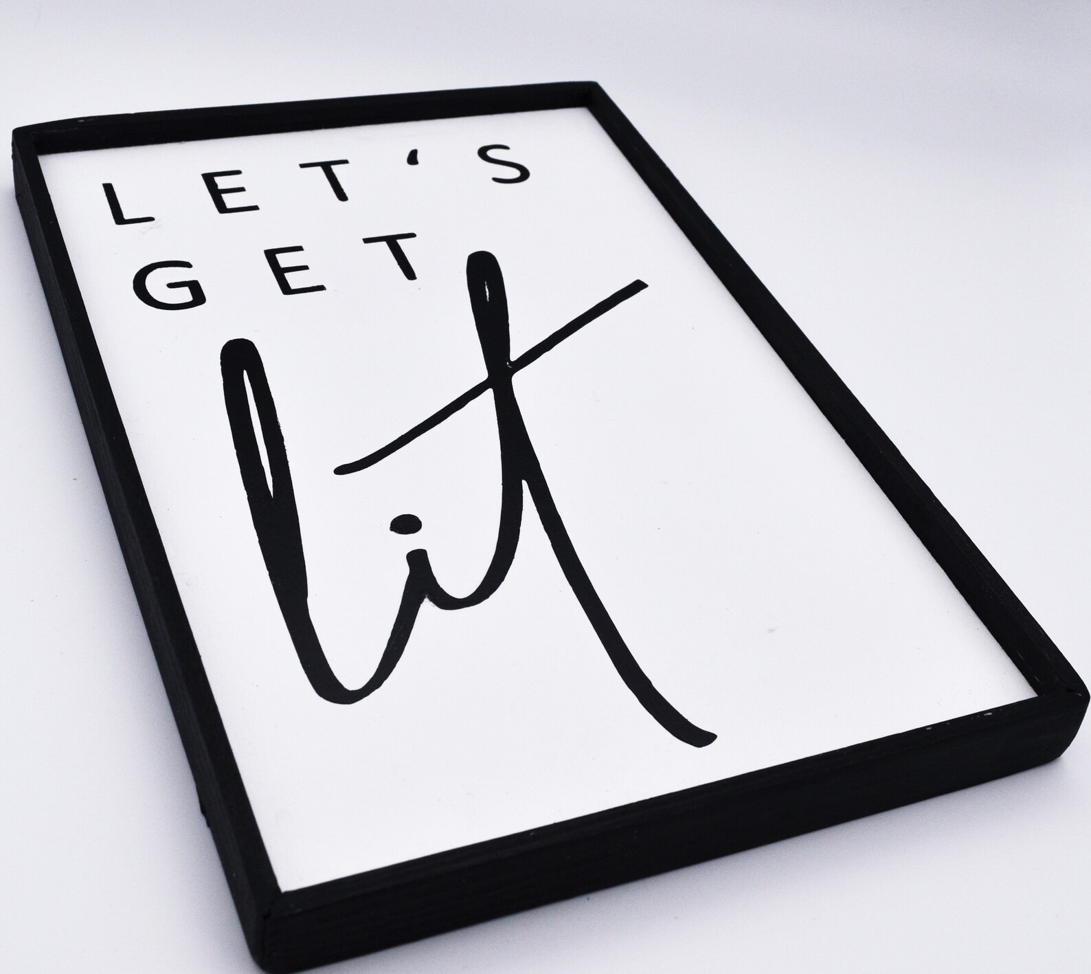 Let's Get Lit Wood Sign Quote Block Desk Sign Funny Gift - Etsy