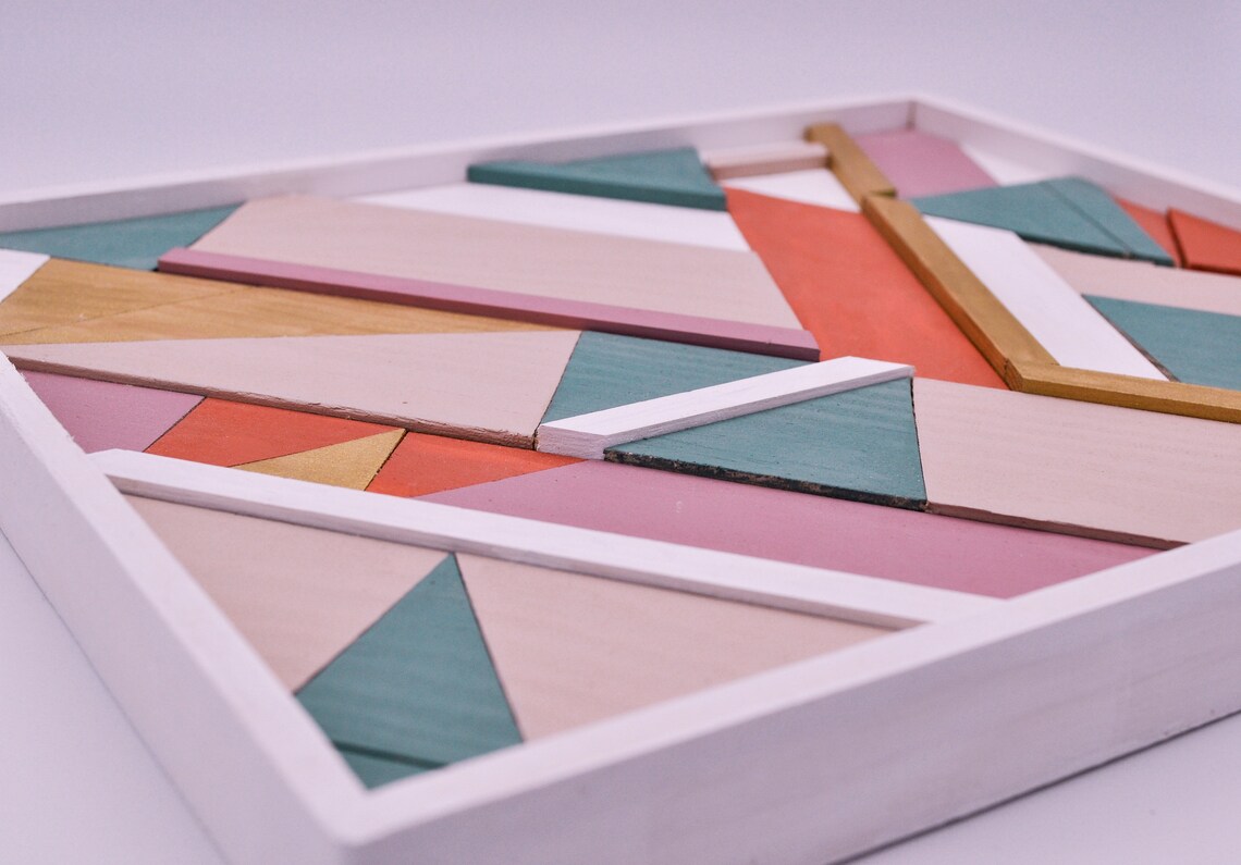 Abstract Geometric Wood Wall Art Geometric Art Abstract Mosaic - Etsy UK