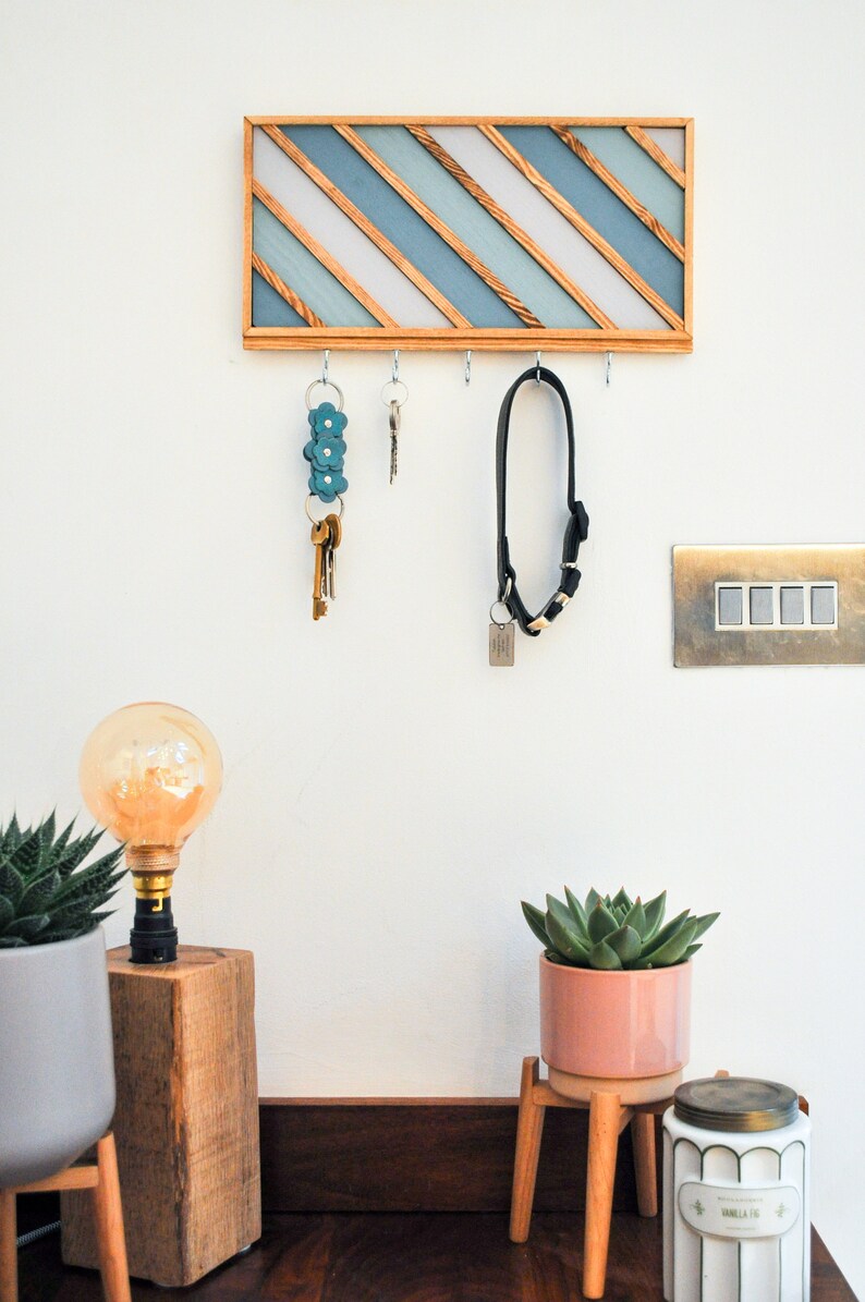 Wooden Key Holder Entryway Hanger Hall Tidy Key Hooks Key - Etsy