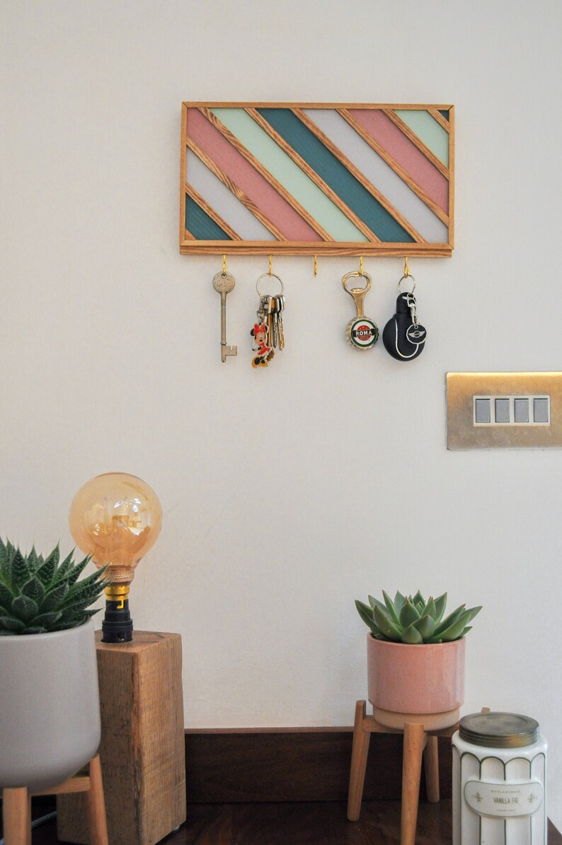 Wooden Key Holder Entryway Hanger Hall Tidy Key Hooks Key - Etsy