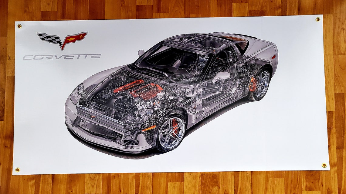 Corvette C6 Cutaway Vinyl Wall Banner - Etsy UK