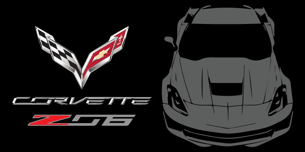 Corvette C7 Z06 Front Silhouette Flags Vinyl Wall Banner - Etsy Canada