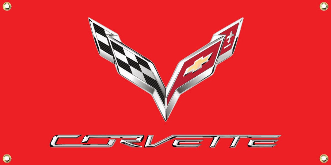 Corvette C7 Cross Flags Vinyl Wall Banner - Etsy
