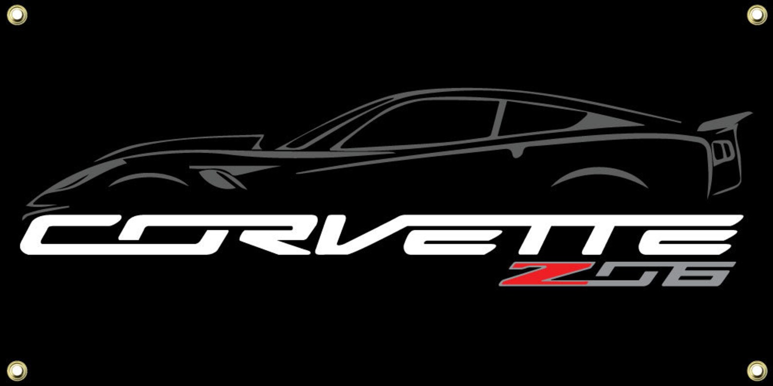 Corvette C7 Z06 Silhouette Vinyl Wall Banner - Etsy Hong Kong
