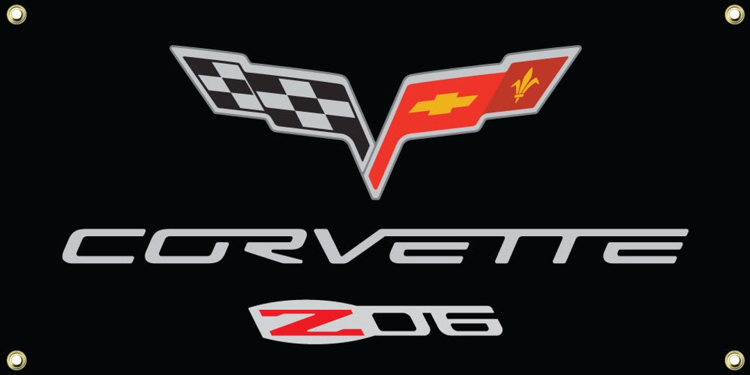 Corvette C6 Z06 Cross Flags D2 Vinyl Wall Banner - Etsy