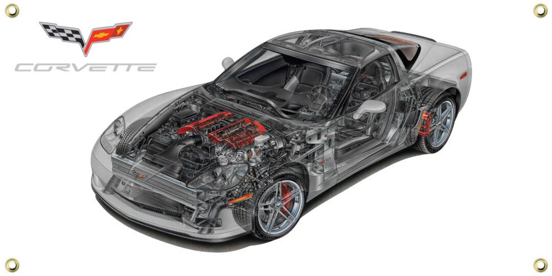 Corvette C6 Cutaway Vinyl Wall Banner - Etsy UK