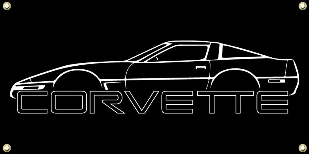 Corvette C4 Silhouette Vinyl Wall Banner - Etsy Canada