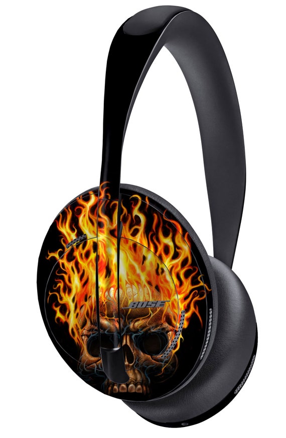 Flaming Skull With Headphones