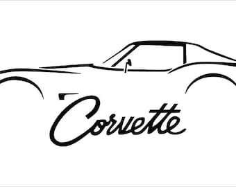 Corvette Vinyl Silhouette - Etsy