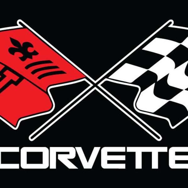 Corvette Cross Flags Svg - Etsy