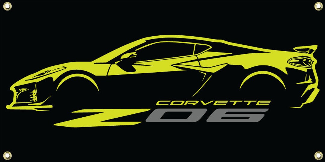 Corvette C8 ZO6 Side Sillhouette Vinyl Wall Banner - Etsy