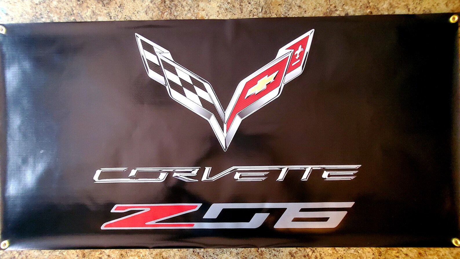 Corvette C7 Z06 Cross Flags Vinyl Wall Banner - Etsy