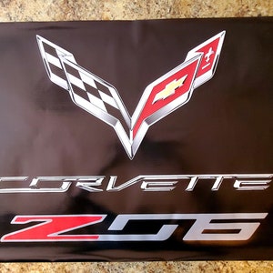 Corvette C7 Z06 Cross Flags Vinyl Wall Banner - Etsy