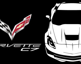 Corvette C7 Silhouette - Etsy