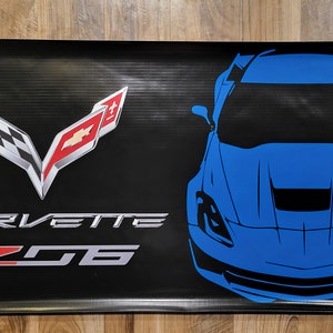 Corvette C7 Z06 Front Silhouette Flags Vinyl Wall Banner - Etsy