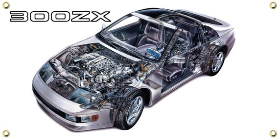 Nissan 300zx Z32 Cutaway Vinyl Wall Banner - Etsy New Zealand