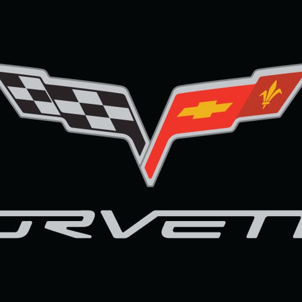 Corvette Cross Flags Svg - Etsy