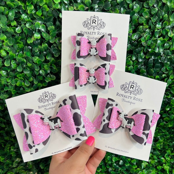 Cow Hair Bow - Etsy