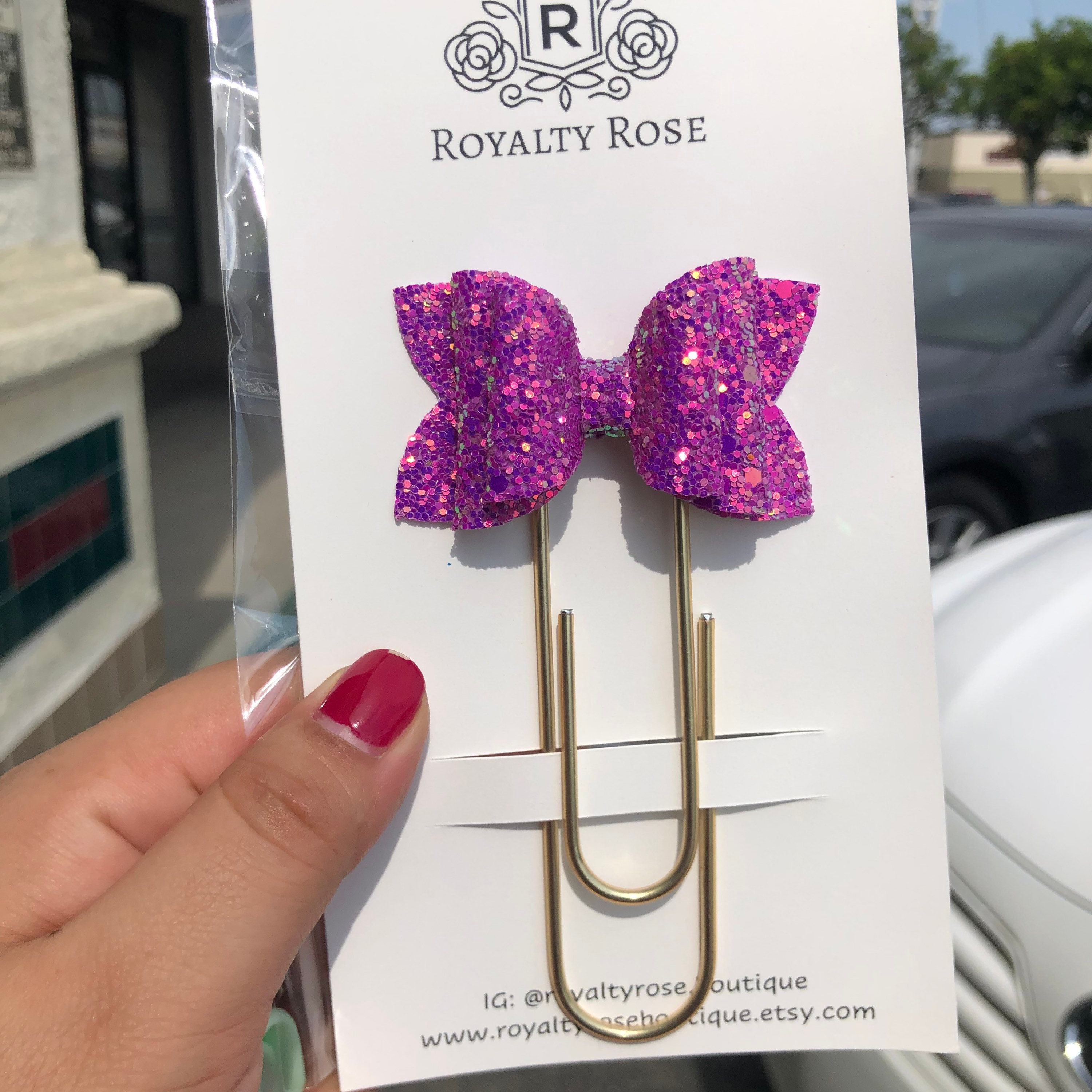 Glitter Bow Jumbo Paperclip Bookmark, Planner Clip, Party Favor - Etsy