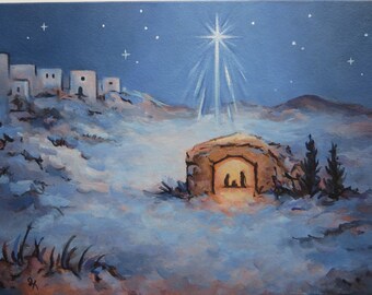Abiding, Shepherd Painting, Shepherds Nativity Painting, Bethlehem ...