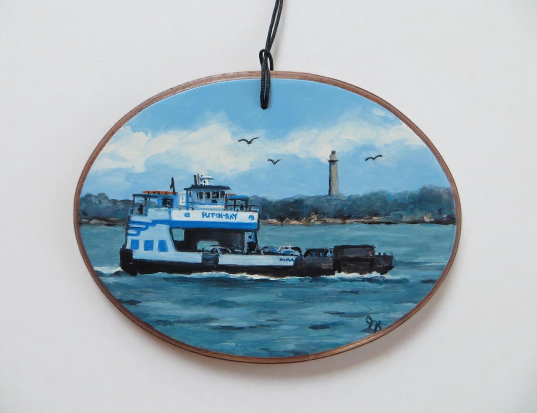 Hand-painted Put in Bay Miller's Ferry Wood Ornament - Etsy