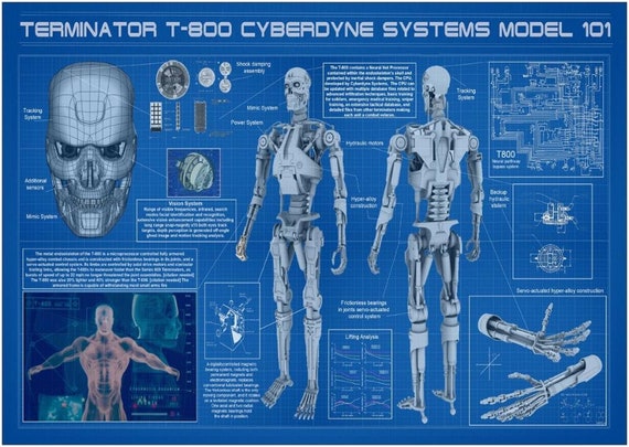 Terminator T 800 Blueprints
