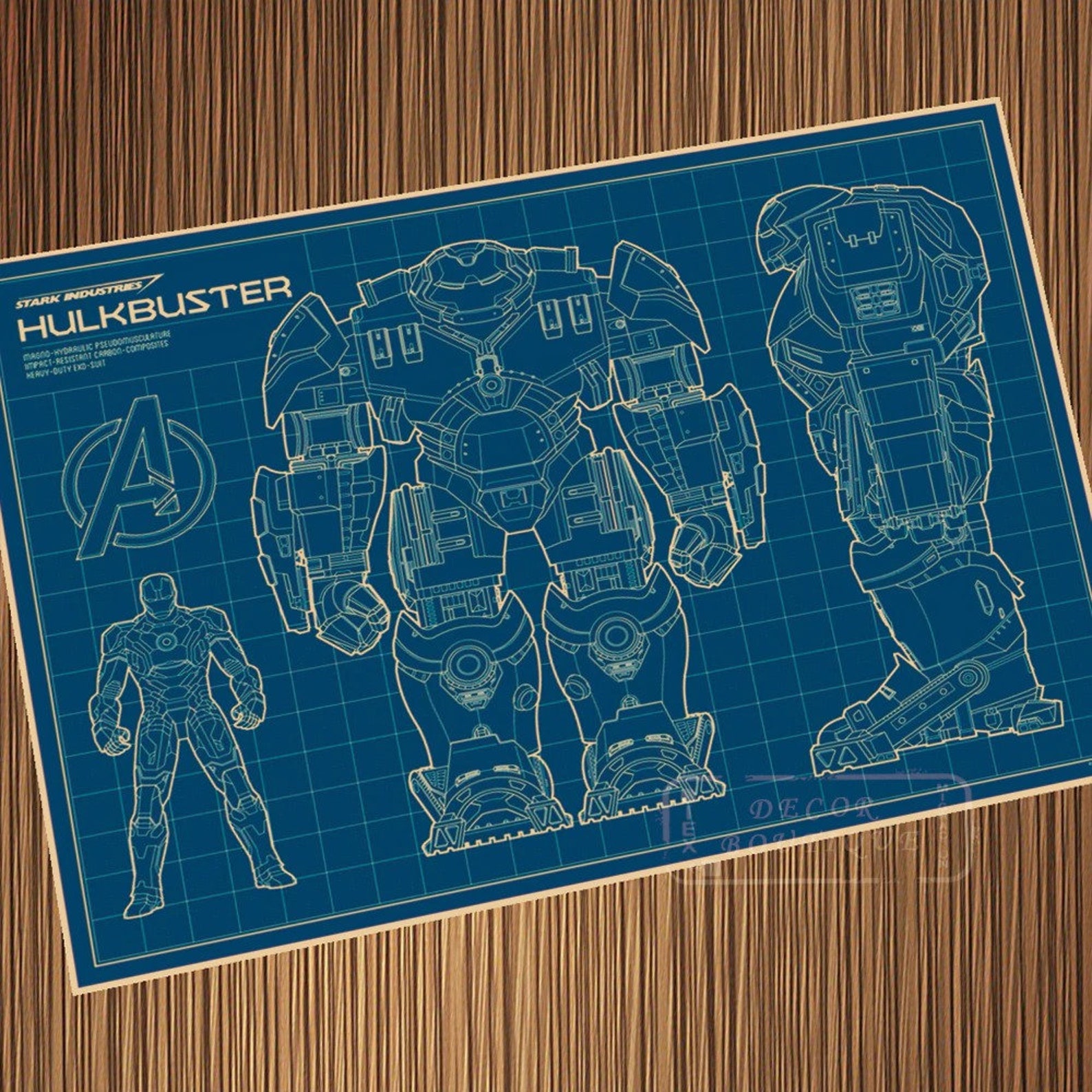 Hulkbuster Sketch Blueprints Sci-fi Science Fiction Retro - Etsy Canada
