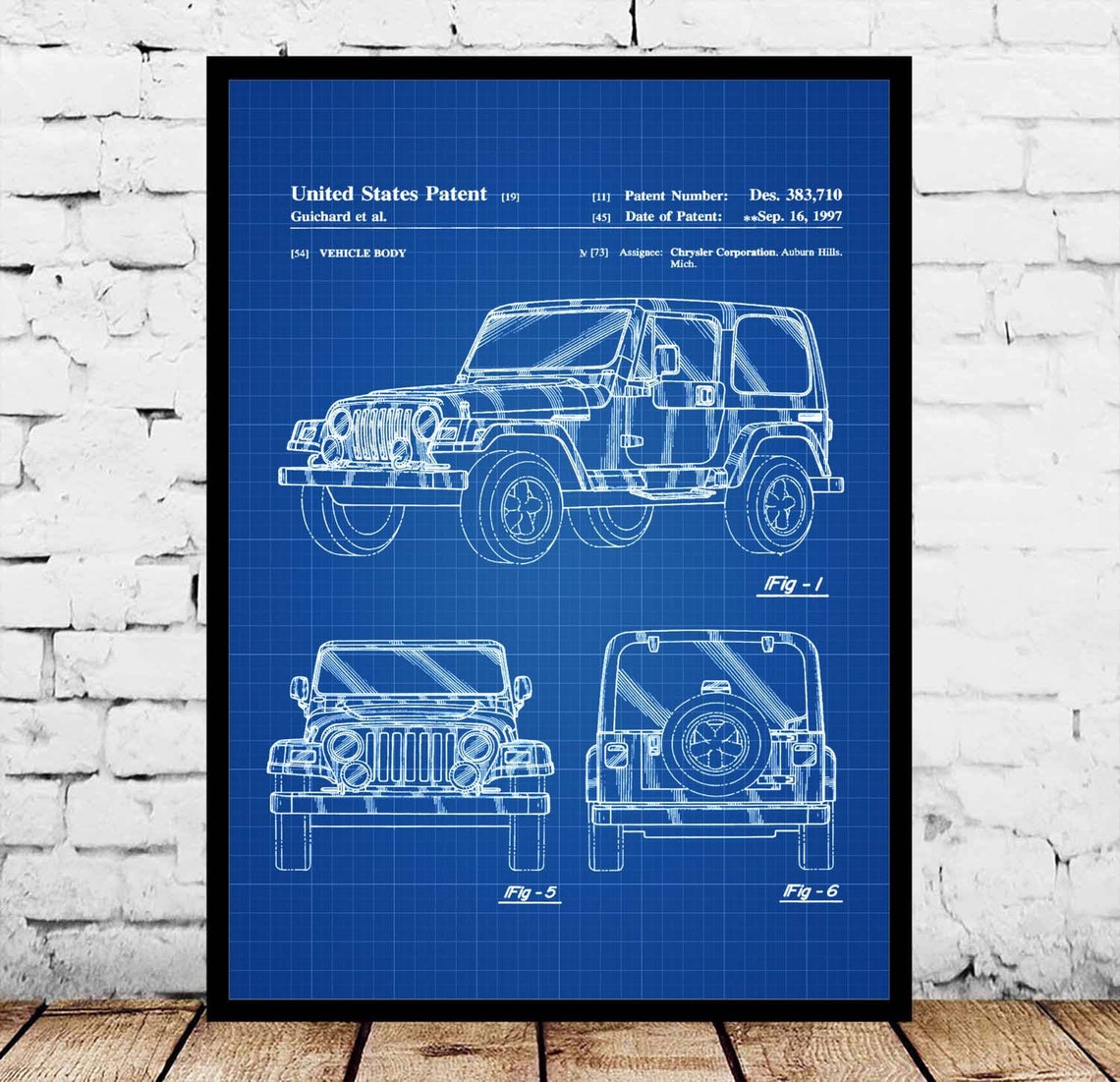 Jeep Wrangler Patent Blueprint Poster - Etsy