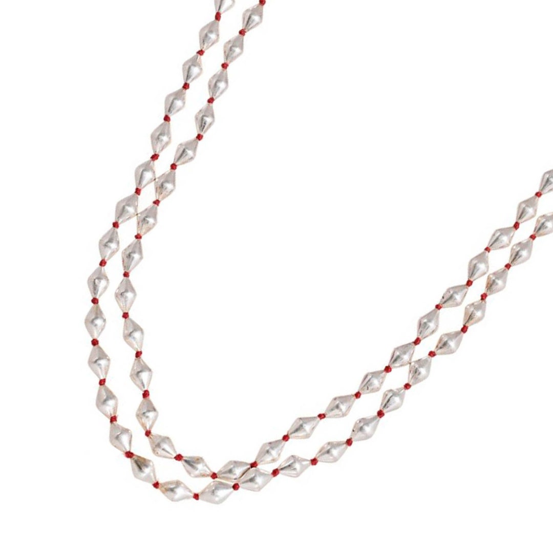 Silver Dholki Mala- Indian Dholki Mala- Bormala- Dholki Beads Necklace ...