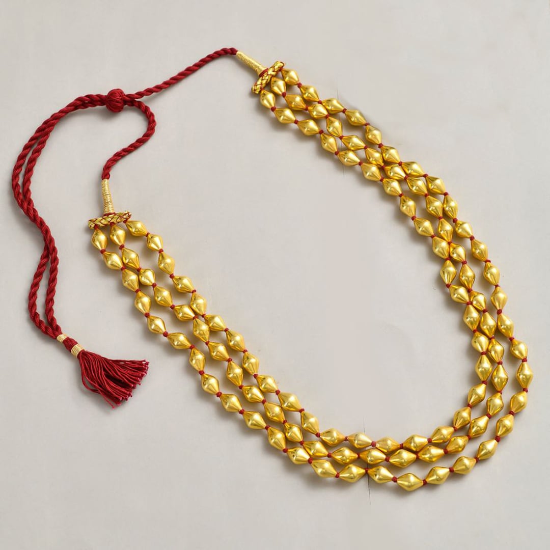 Gold Plated Dholki Mala: Indian Bormala Necklace - Etsy