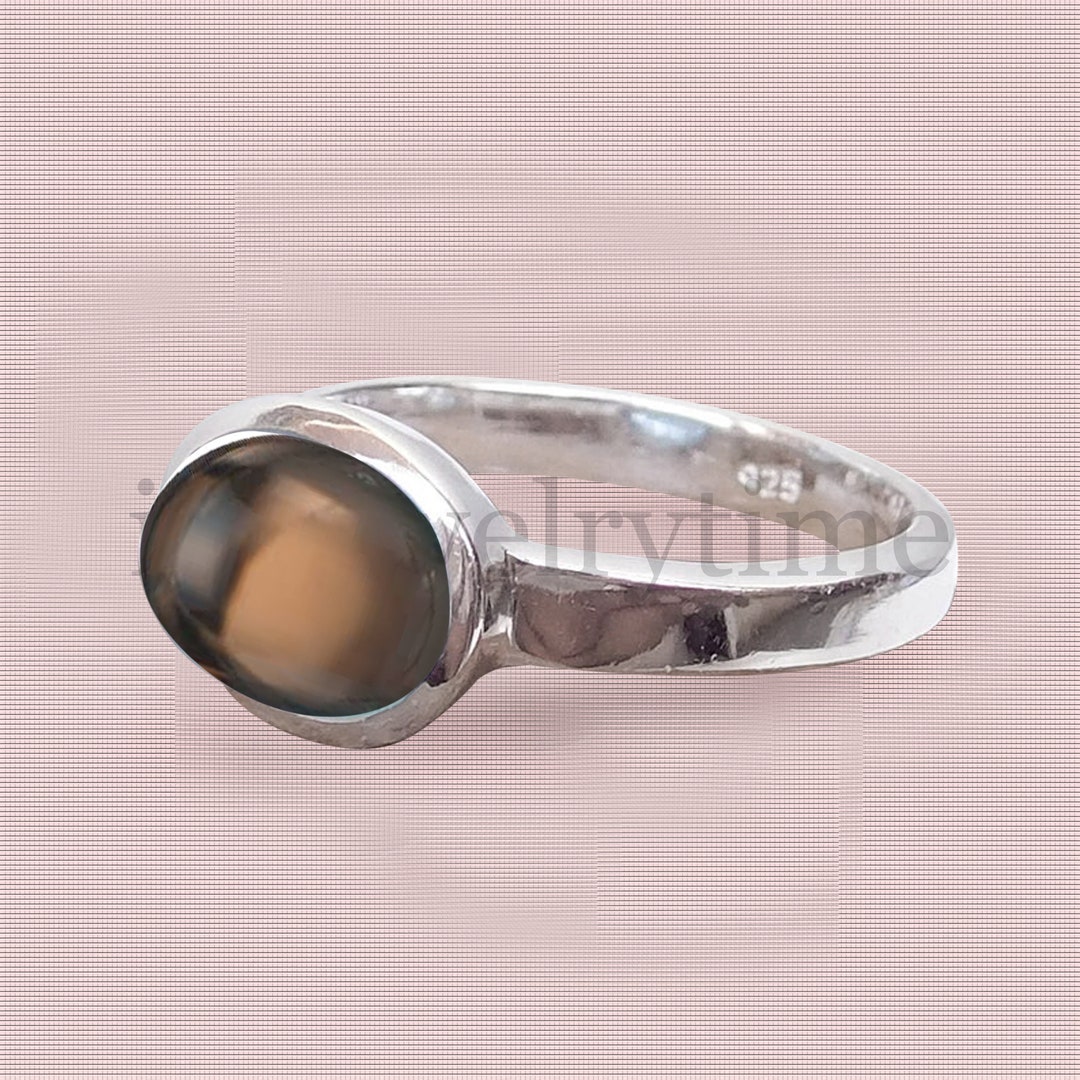 Natural Smokey Ring, Smokey Quartz Ring, Silver Ring, Handmade Ring ...
