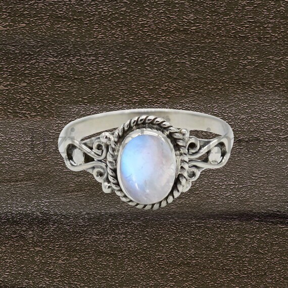 Genuine Moonstone Ring Moonstone Silver Ring Handmade | Etsy