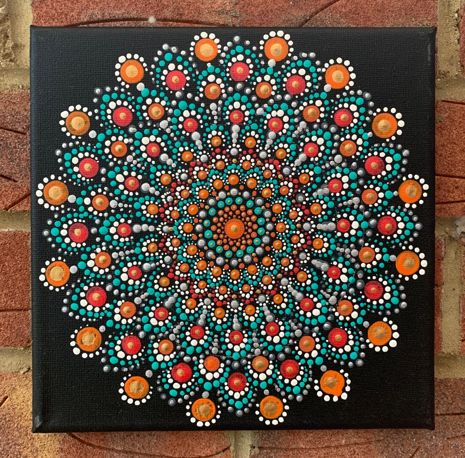 Hand Painted Mandala Canvas - Etsy